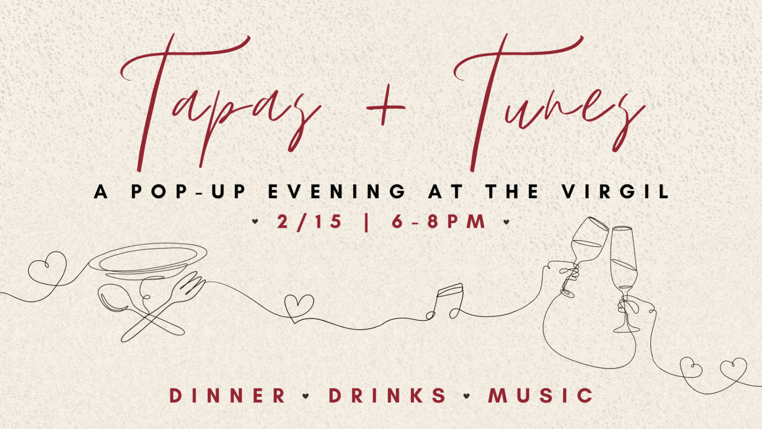 Tapas and Tunes Valentine's Pop-Up - The Virgil